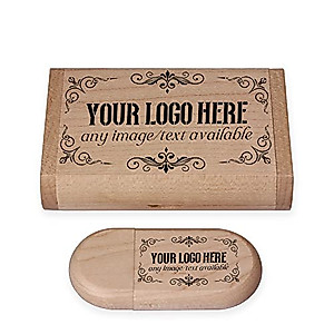 Custom Logo/Image Wooden USB Flash Drive 16GB Thumbdrive Memory Stick