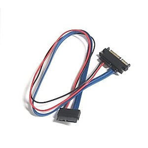 Slimline 13 pin SATA Female to 22 Pin SATA Male Cable Adapter – 20 Inches