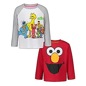 Sesame Street Elmo Toddler Boys 2 Pack Long Sleeve T-Shirts 2T