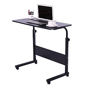 Laptop Cart 31.5" Mobile Table Fancasa Movable Portable Adjustable Notebook Computer Stand with Wheels (Black)