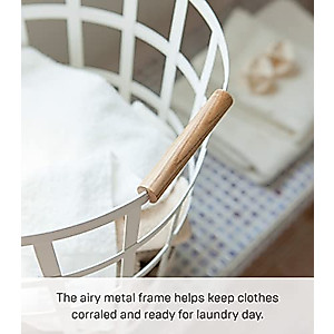 YAMAZAKI home Tosca Round Laundry Basket White,