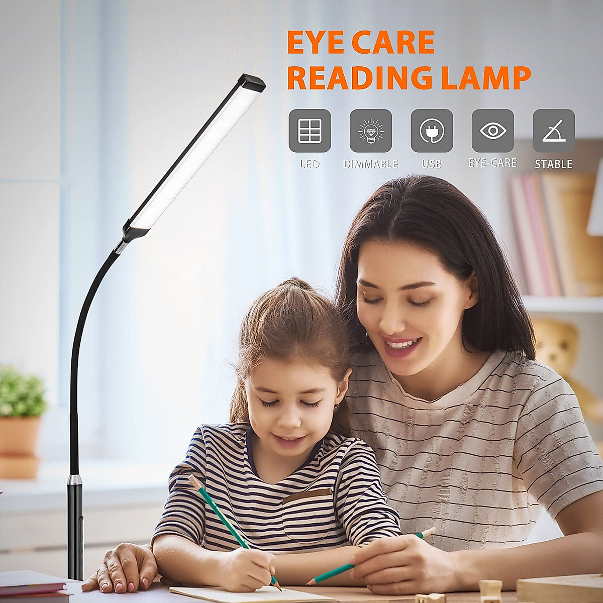 XXEAN LED Floor Lamp with Remote Touch Control,Dimmable 15W Pole Lamps for Living Room,70'' Adjustable Height Standing Reading Light with 10 Brightness/5 Timer/3 Colors for Lash Tatto Esthetician