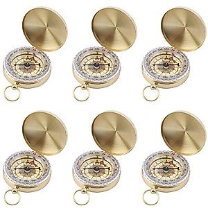 SHENQIDZ 6 Pack Camping Survival Compass,Pocket Compass for Kids,Compass for Hiking or Camping