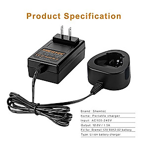Shentec 12V Li-ion Battery Charger Compatible with Dremel 12V 8200 8220 8300 B812-02 B812-03 Battery(NOT for Ni-MH/NI-CD Battery)