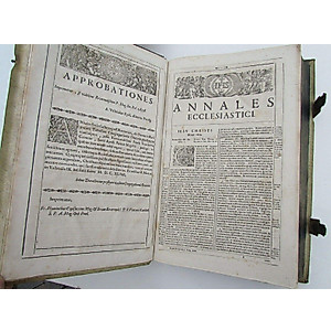 1694 BLIND-STAMPED PIGSKIN OVER WOODEN BOARDS FOLIO ANNALES ECCLESIASTICI