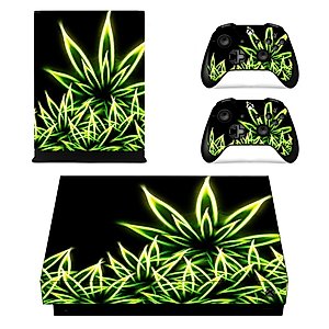 Decal Moments XB One X (XB1 X) Console Controllers Skin Set Vinyl Skin Decals Stickers Cover Weed
