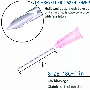 100Pcs 18Gauge 1 Inch Lab Dispensing Needle Accessories for Industry Precision Applications, Scientific Research, Animal and Plant Supplies, Individually Sealed Package