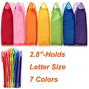 7 Pack A4 Plastic Wallet Folder Envelopes with Closure and Label Pocket, 2.8" Expansion, Letter Size, Clear Poly File Folders Holder Documents Organizer Expandable for School Home Work Office