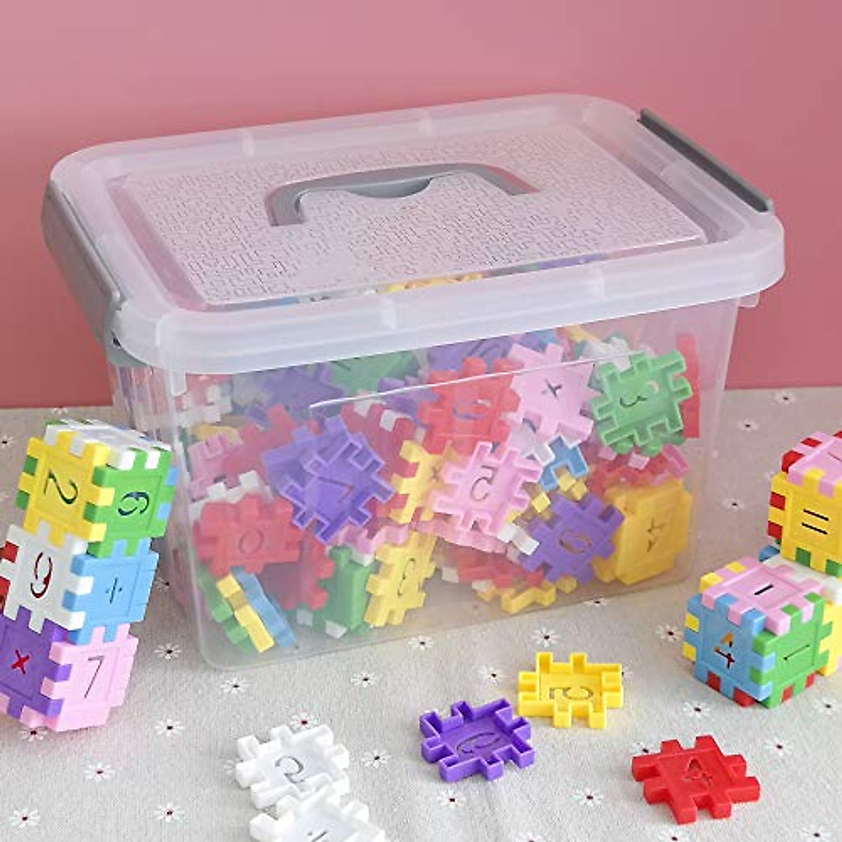 Minekkyes Set of 6 Plastic Latching Storage Box, Clear Storage Containers Bin with Lid, 7 Quart