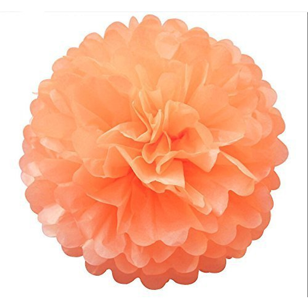 Life Glow 12Pcs Pom Poms of 10" 12" 14" Tissue Paper Craft Pom Poms Kit Tissue Paper Flowers Wedding Decorations for Wedding, Birthday, Baby Shower, Nursery Decor-Orange