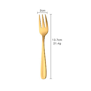 Buyer Star Cocktail Forks, 18/10 Stainless Steel 3-tine Appetizers Desert Mini Salad Fruit Fork Sets of 8, 5.5 Inch