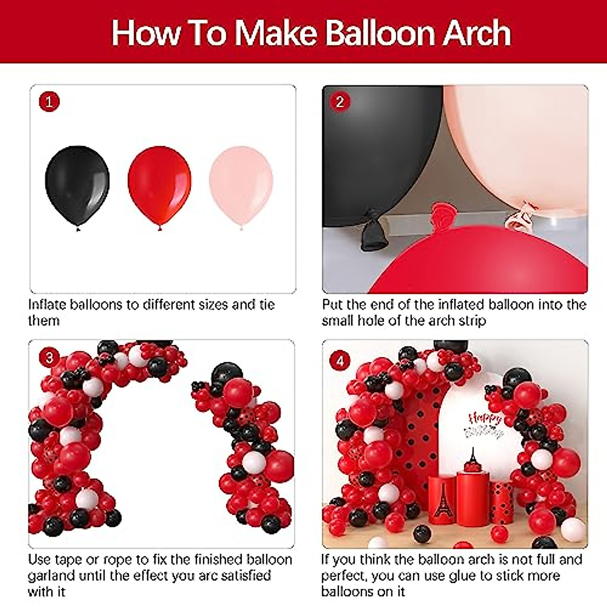 HYOWCHI Ladybug Party Supplies - 151 Pcs Ladybug Birthday Party ...