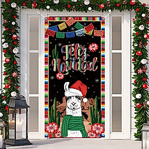 Feliz Navidad Door Cover Feliz Navidad Photo Backdrop Camino De Mesa Navideño Mexican Christmas Xmas Holiday Winter Decorations and Supplies for Home Party
