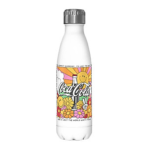 Coca-Cola Seventies 17 oz Stainless Steel Water Bottle, 17 Ounce, Multicolored