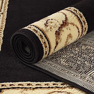 Superior Indoor Area Rug, Plush Carpet Cover, Traditional Oriental Medallion, Perfect for Hallway, Entryay, Living, Dining, Bedroom, Office, Kitchen, Medallion Collection, 6' x 9', Coffee