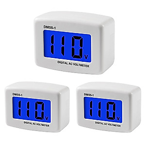 AITIAO 3Pcs Voltage Test Monitor,Flat US Plug AC 80-300V LCD Digital Voltmeter Voltage Measuring Monitor,110V 220V Voltage Panel Power Volt Test Meter for Household Plug into Outlet to Measure Voltage