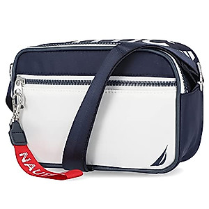 Nautica womens High Seas Camera Crossbody, Indigo/White, One Size US