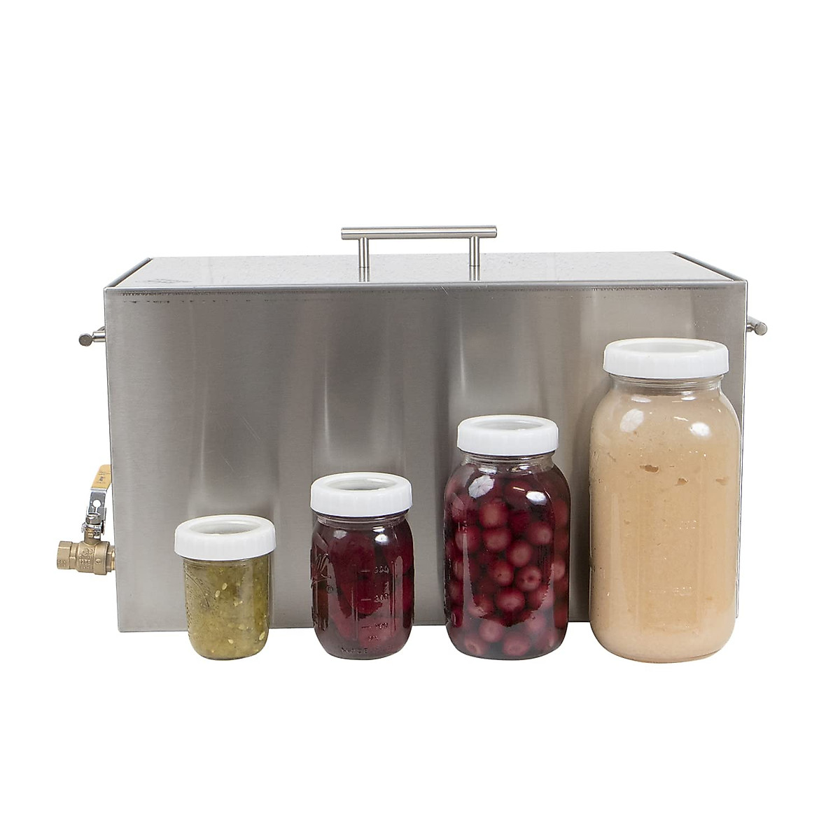 15 quart Jar Stove Top Water Bath Canner - Updated Style - Large Pot/With Drain Valve - Not Polished