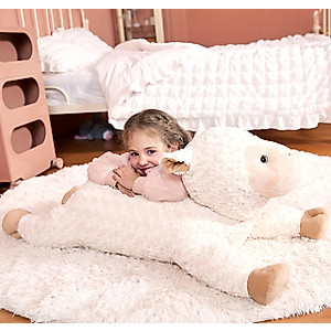 IKASA Large Sheep Stuffed Animal Plush Toy,Giant Lamb Cute Jumbo Soft Toys,30" Huge Big Size Plushy Fat Oversized Plushie,Gifts for Kids (Sheep)