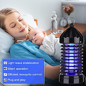 6 Pcs Mosquito Killer Electric Mosquito Zappers Electric 220V Insect Fly Trap Fly Zapper Mosquito Killer for Patio Bug Zapper Insect Trap Insect Killer Fly Trap for Home Garden Patio Backyard