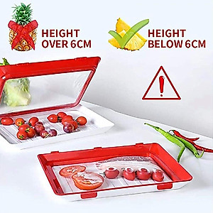 Food Plastic Preservation Tray, Stackable Food Tray Reusable Creative fresh tray food storage for Food Preservation (6 Pack)