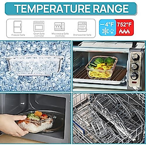 Vtopmart 10Pack 22oz Glass Food Storage Containers with Lids, Meal Prep Containers, Airtight Lunch Containers Bento Boxes with Snap Locking Lids for Microwave, Oven, Freezer and Dishwasher