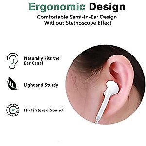 [2 Pack] WEIZY Aux Earbuds, Vize 3.5mm Wired Headphones Noise Isolating Earphones Volume Control & Built-in Microphone Compatible with iPhone/Samsung/Android/MP3/MP4