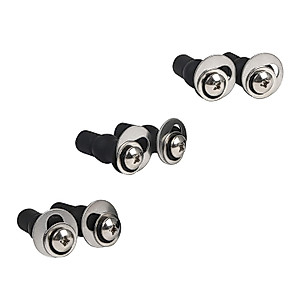 Hibbent 6 Pack Universal Toilet Seat Hinges Screw, Toilet Seat Hinges Blind Hole fixings Expanding Rubber Top Fix Nuts Screws for Top Mounting Toilet Seat Hinges-3 Pairs (with One Expandable Ball)