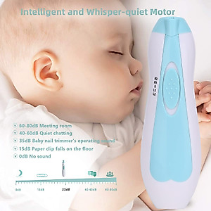 Baby Nail Clipper,Electric Baby Nail Trimmer,Toes Fingernails Care Trimmer with LED Light for Newborn,Kids and Adults(Blue)