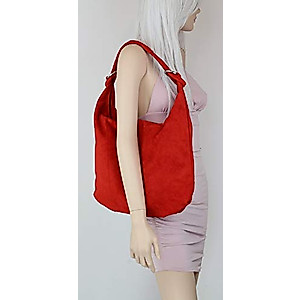 Girly HandBags Hobo Italian Suede Genuine Leather Shoulder Bag Yellow