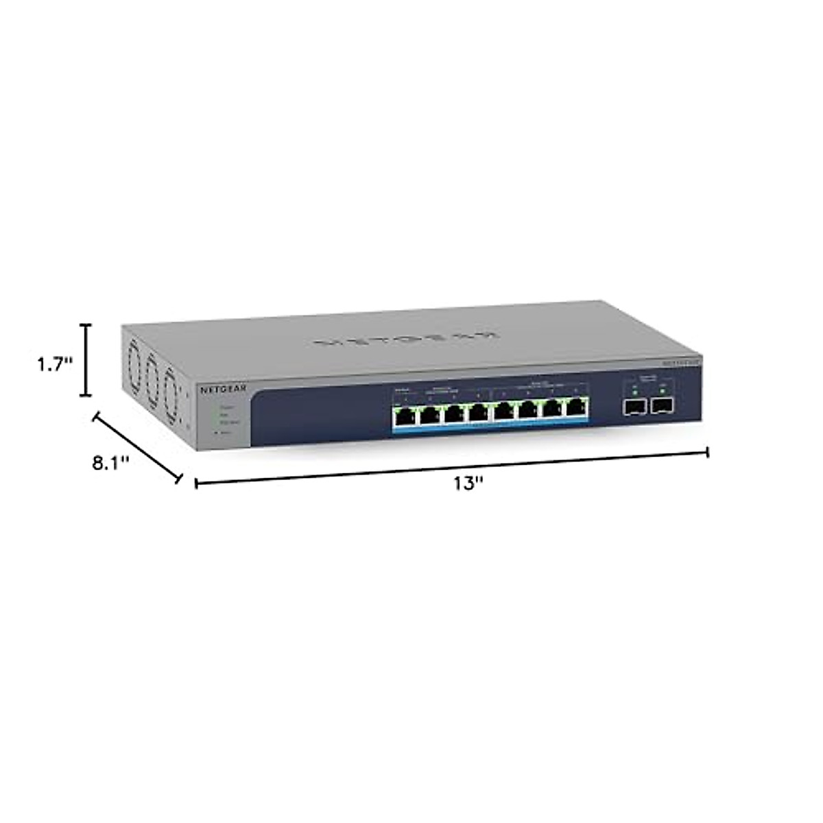 NETGEAR 10-Port Ultra60 PoE 10G Multi-Gigabit Ethernet Smart Switch (MS510TXUP) - Managed, with 8 x PoE++ @ 295W, 2 x 10G SFP+, Optional Insight Cloud Management, Desktop or Rackmount