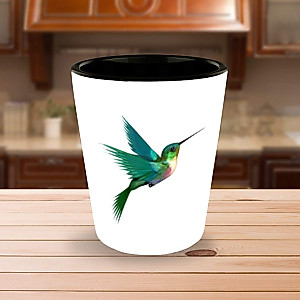 Blue Feather Web Hummingbird Shot Glass Gift for Hummingbird Lovers