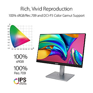 ASUS ProArt Display PA247CV 23.8” Monitor, 1080P Full HD, 100% sRGB/Rec. 709, IPS (RENEW) (Renewed)
