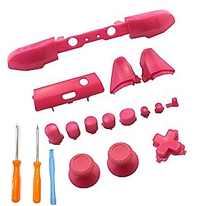 YICHUMY Replacement RB LB Bumper RT LT Trigger Buttons Mod Kit for Xbox One S Slim Controller (Pink)