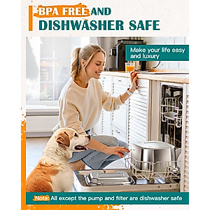 Stainless Steel Large Dog Water Fountain for Large Dogs,3Gallon Extra Large Capacity Big Pet Water Fountain with 4 Filters,Automatic Dog Fountain Water Bowl Dispenser Indoor,Quiet Pump,Dishwasher Safe