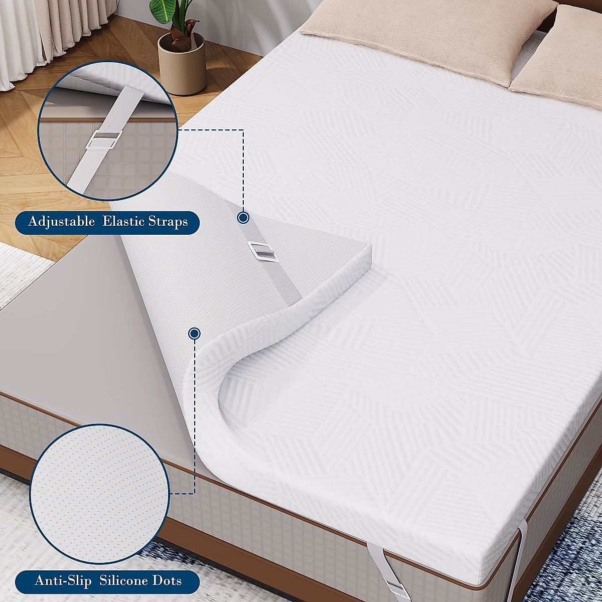 3 Inch California King Memory Foam Mattress Topper, Cooling Gel Bed Topper with Removable Cover, Soft & Pain Relief & Breathable, CertiPUR-US & Oeko-Tex Certified