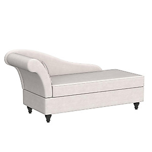 Yongqiang Storage Chaise Lounge Indoor, Upholstered Chaise Lounge Chair with Storage for Bedroom Living Room Office Beige Fabric (Left Armrest)