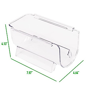 Mind Reader Large Wine Bottle Stackable Kitchen Refrigerator Bin Storage Organizer Rack for Wine Bottles for Fridge, Pantry, Countertops, Cabinets and More, 2 Pack, Clear