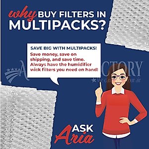 Air Filter Factory Replacement for SCM3501, SCM3502, SCM3609, SCM3656, SCM3657 Sunbeam Humidifier Wick Filter 4-Pack