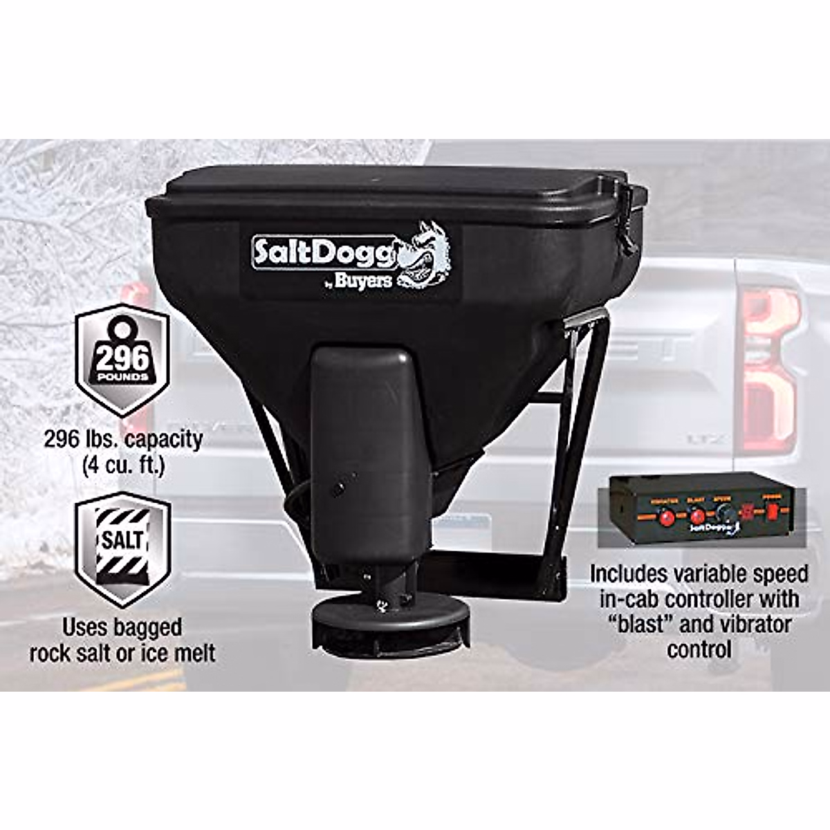 Buyers Products TGS02 SaltDogg 4.0 Cubic Foot Tailgate Salt Spreader