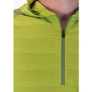 Club Ride Apparel Men's Helios Sun Biking Shirt - Long Sleeve Cycling Jersey - Dark Citron - Large