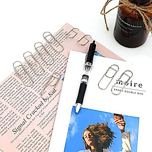 MXRS Pen Clips, Stainless Steel Paper Clip Holder for Notebook,Journals,Clipboard,Pictures(10 Pieces/Silver)