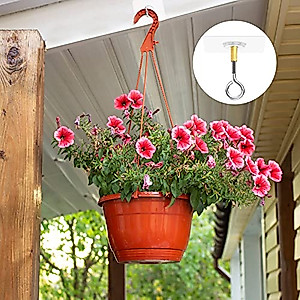 Yinkin 10 Pcs Command Ceiling Hooks Self Adhesive Stainless Steel Eye Hooks No Hole Hanger Transparent Waterproof Seamless Oilproof Wall Hooks 10lb (max) for Hanging Plant Lights