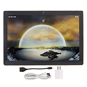 10.1 Inch Tablet Android 12 Tablet, Android Gaming Tablet, Octa Core Processor, 6GB RAM 256GB ROM, FHD Touchscreen, 8MP+16MP Dual Camera, 2.4G/5G WiFi, BT5.0, 7000mAh Battery (Gold)