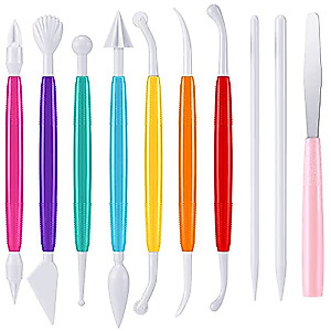 Plastic Clay Tools Clay Sculpting Tools Modeling Clay Tools Double Head Ceramic Pottery Tool Kit Cook Decorating Tools for Kids Crafts DIY Shaping and Sculpting, Assorted Colors