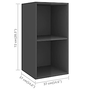 Homvdxl Floating TV Stand Set, 2PCS Wall Mounted Entertainment Center with Storage Cabinet 28.3" Modern TV Media Console Living Room Sideboard Cupboard Unit, Grey High Gloss