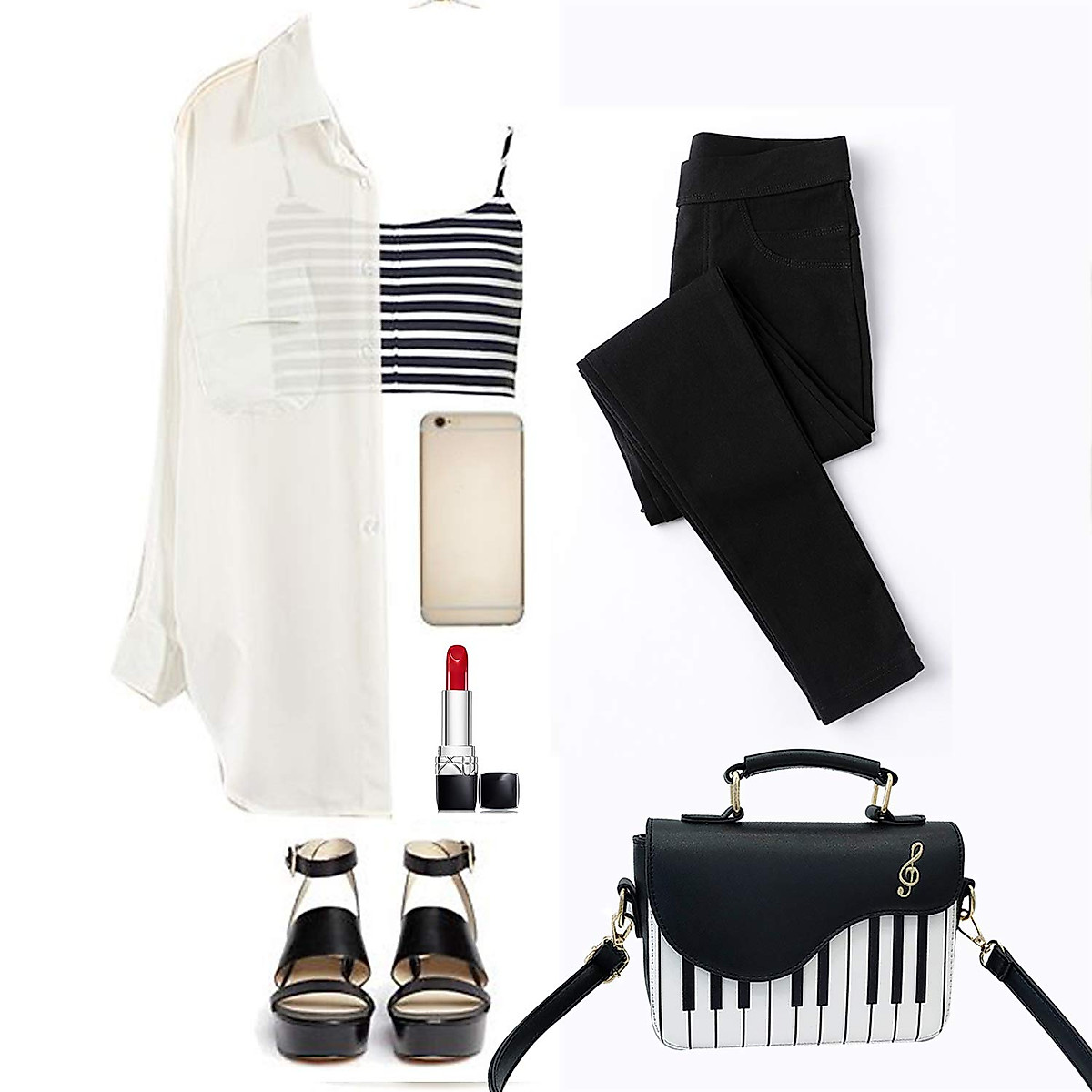 LUI SUI Women’s Piano Guitar Shape Crossbody Purse Bags Music Guitar Small Shoulder Bags Tote Purse