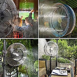 Fan Misting Kit, Outdoor Fan Misters for Cooling, Misting Fans for Outside, 19.6FT Misting Line + 5 Brass Nozzles Misters Connects to Outdoor Fan