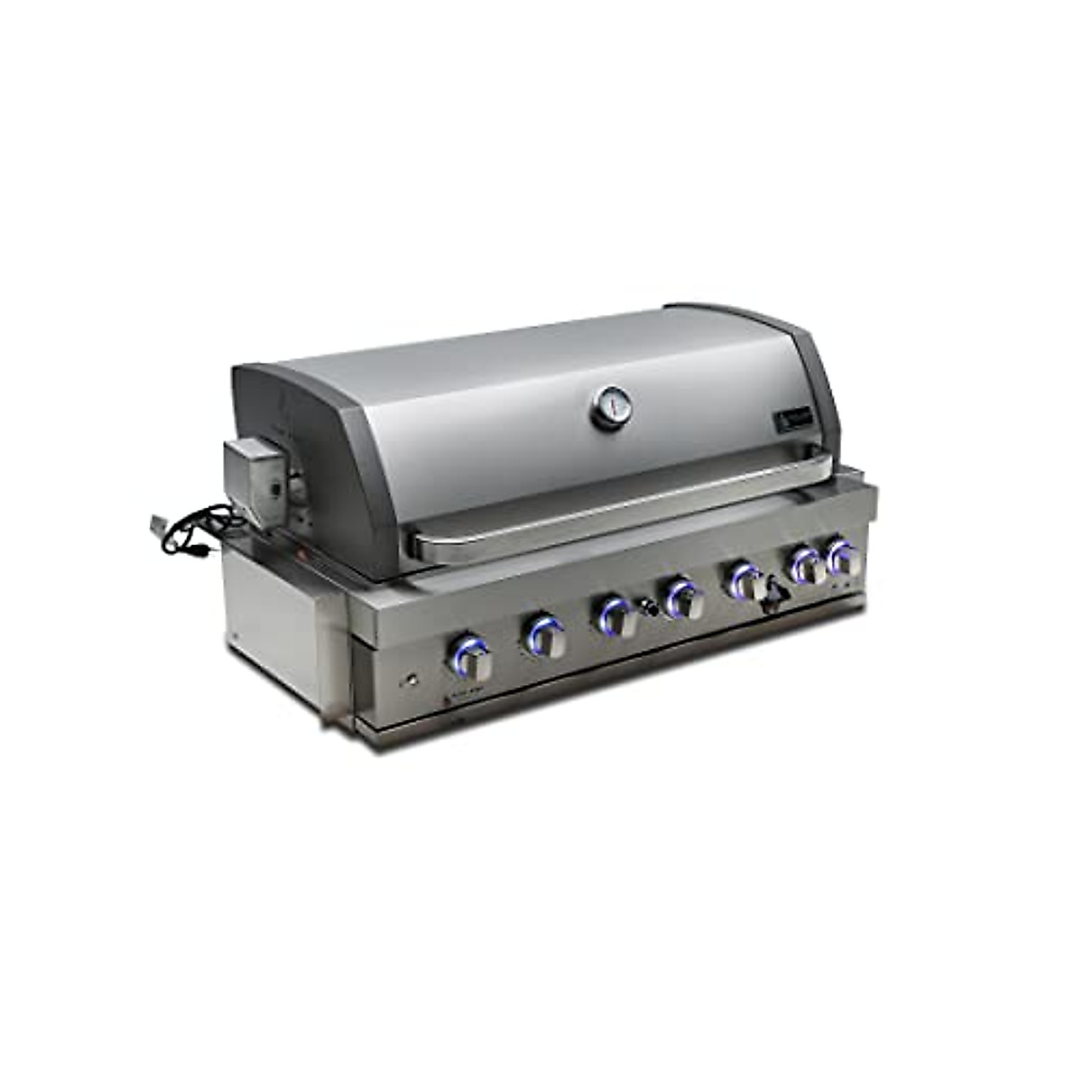 Mont Alpi MABi805 44-Inch 6-Burner 87000 BTU Built-In Stainless Steel Outdoor Kitchen Gas Grill w/ Ceramic Infrared Rear Burner + Rotisserie Kit & Weather Cover