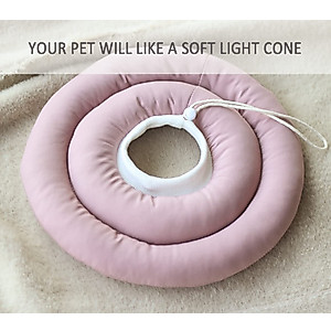 Docutca Soft Cat Cone Collar, Cat Recovery Collar, Cute Donut Cat Cone Alternative After Surgery with Adjustable Neck Strap,Comfy Pet Pillow Cone for Small Dog, Kitten
